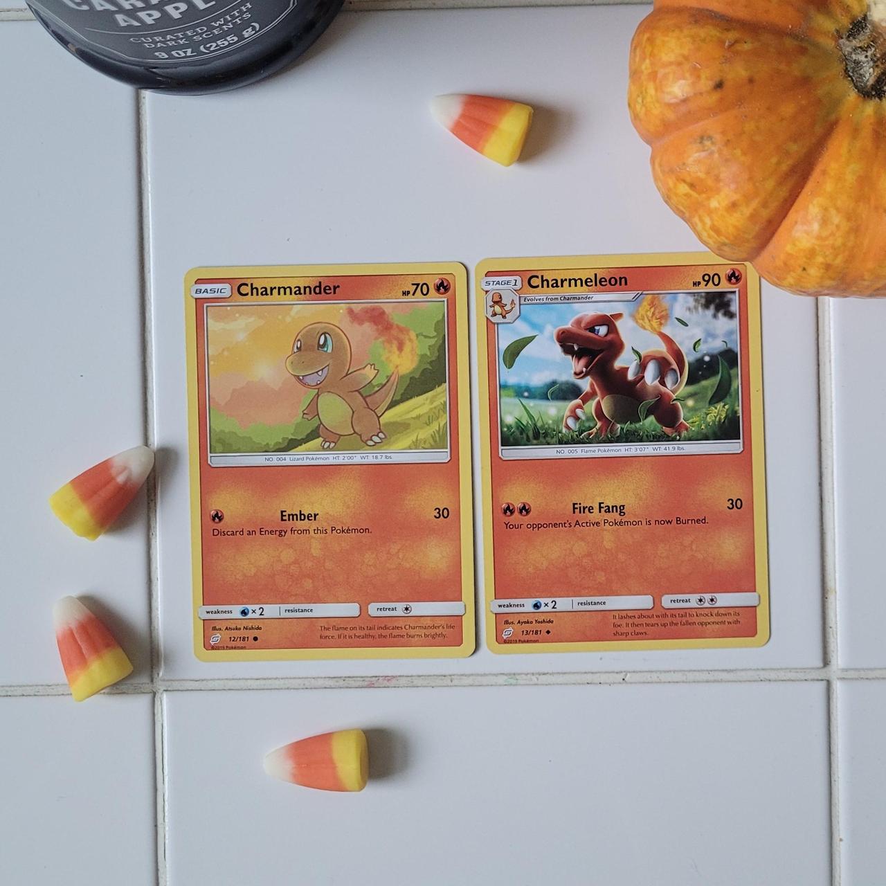 Basic Charmander and Stage 1 Charmeleon Trading... - Depop