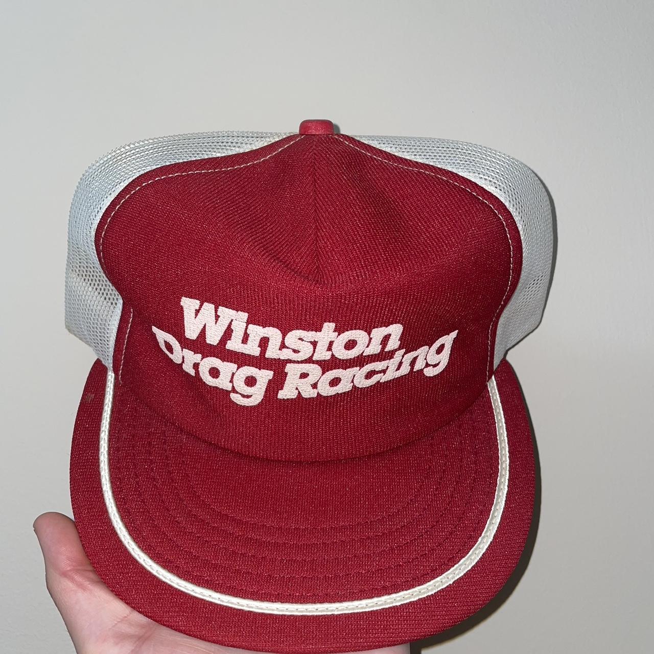 Vintage Winston Drag Racing Hat Discoloration on... - Depop