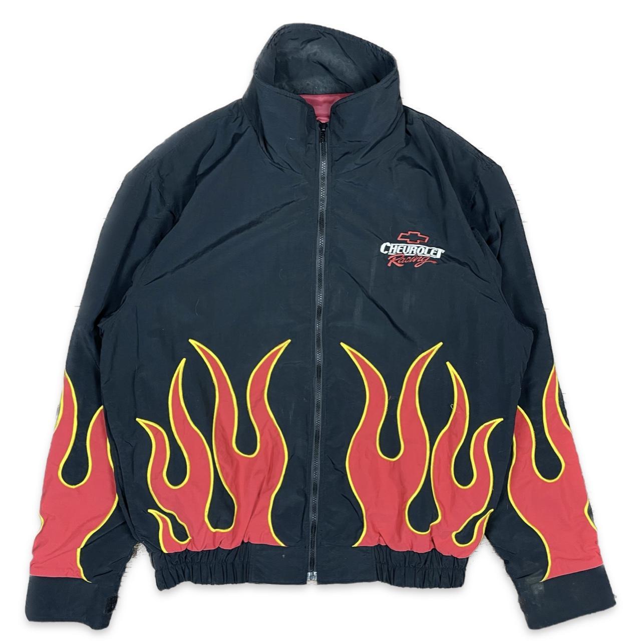 CHEVROLET RACING CRUISING SPORTS FLAMES JACKET -... - Depop