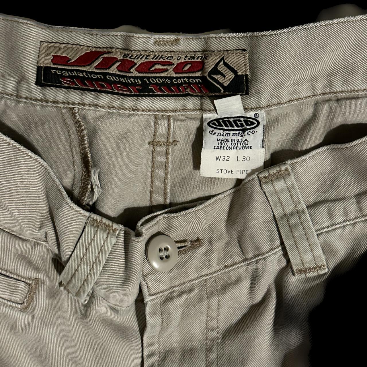 Vintage Khaki Tan/Brown/Beige super twill JNCO jeans... | Depop