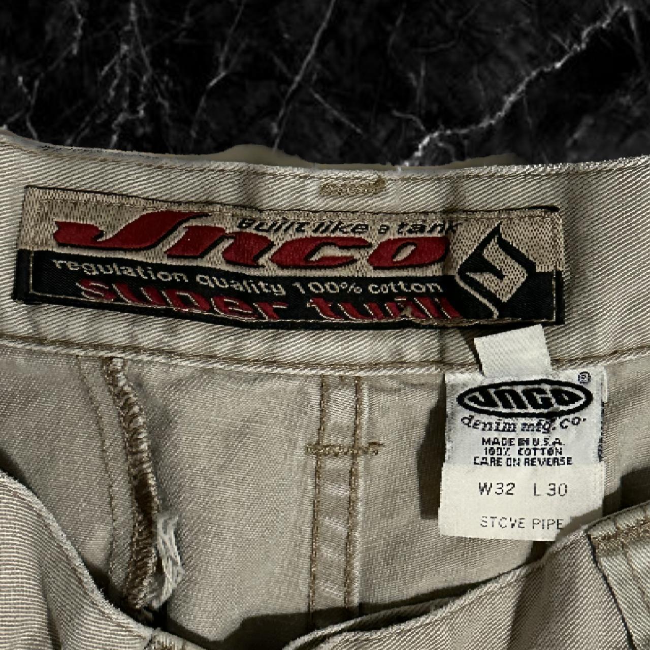 Vintage Khaki Tan/Brown/Beige super twill JNCO jeans... | Depop