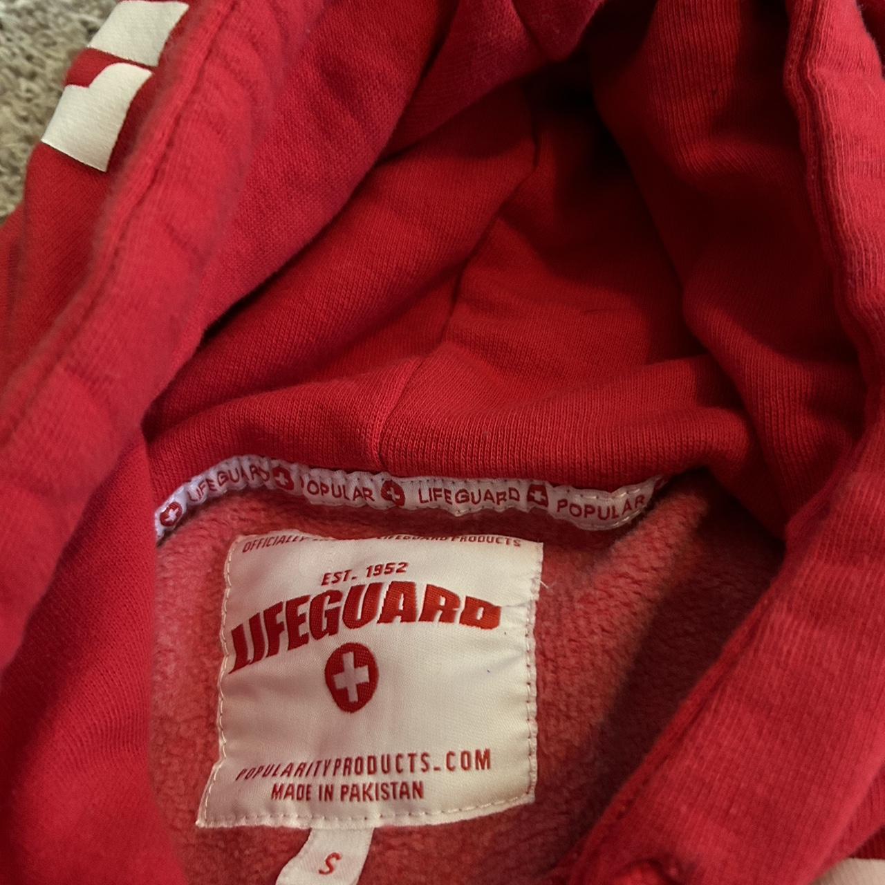 Red lifeguard hoodie from seacrest beach, florida - Depop