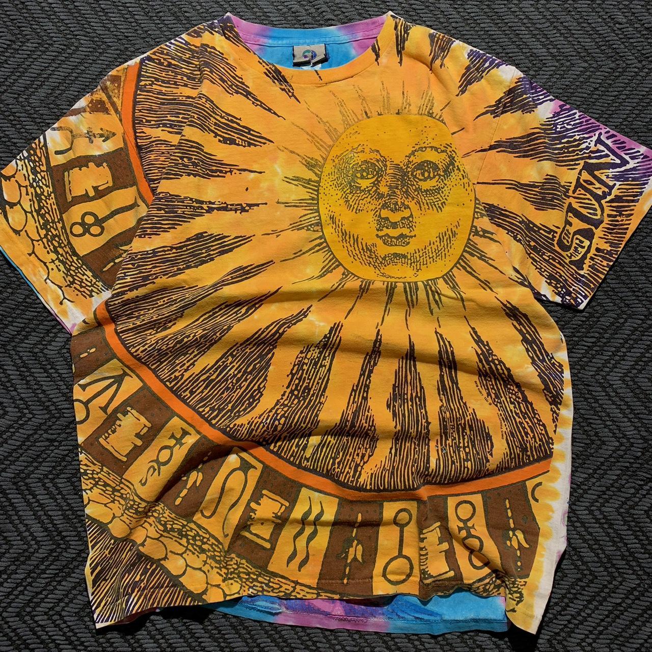 Vintage 92’ Liquid Blue Sun & Moon Tee 00’s Liquid... - Depop