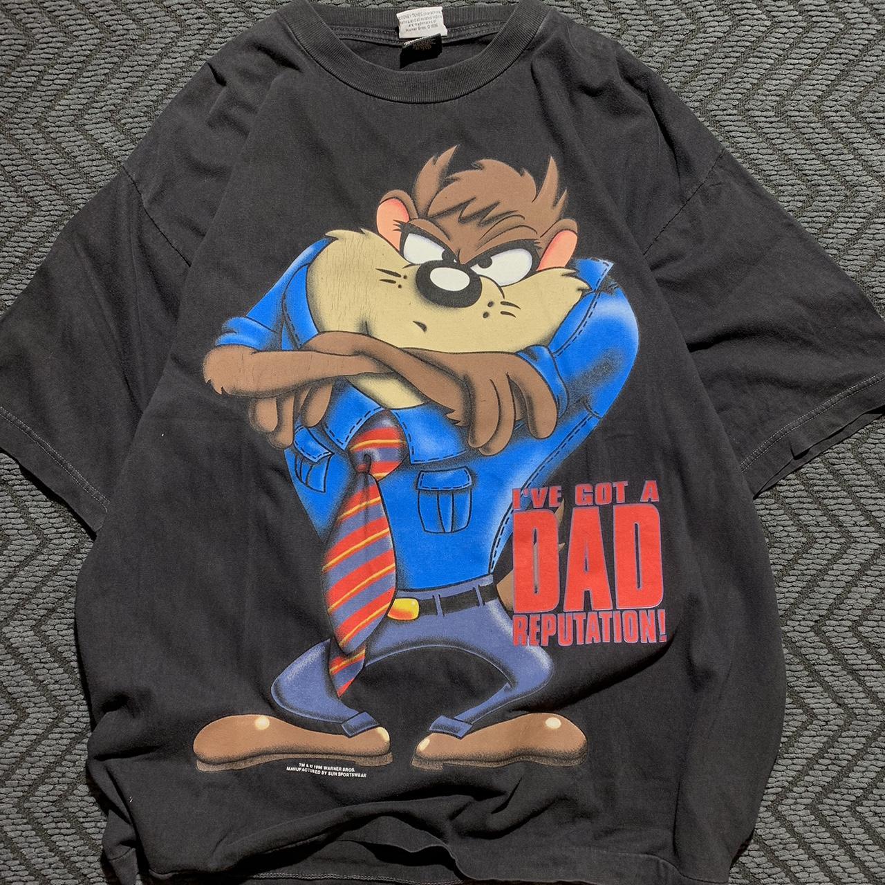 Vintage 96’ Work Dad Taz Tee Looney Tunes 🏷️ & SUN... - Depop