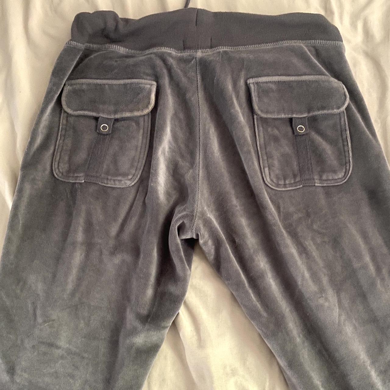 2000s low rise, flared, velvet track sweats. size... - Depop