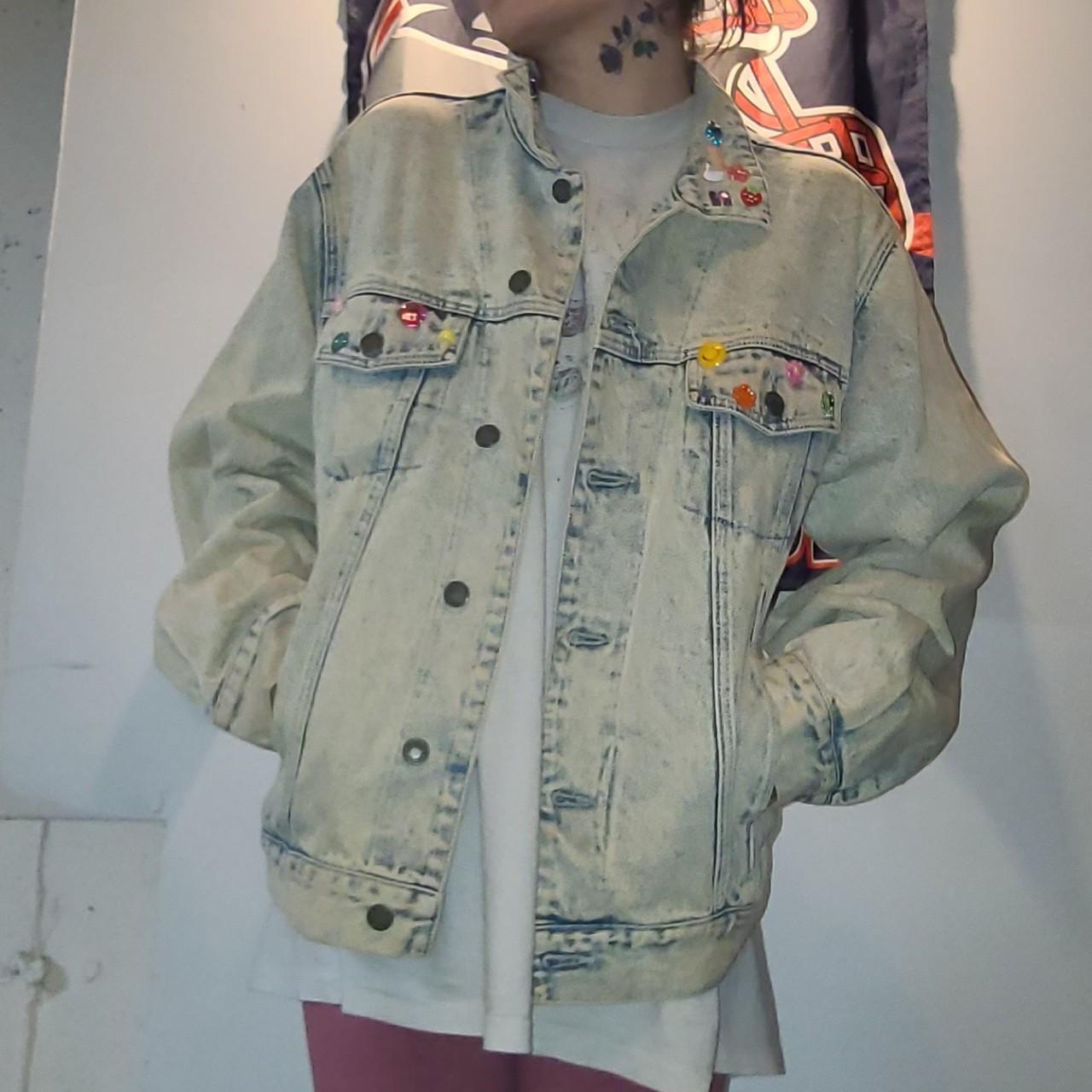 Lazy Oaf rare anniversary denim jacket 💙 patches and... - Depop