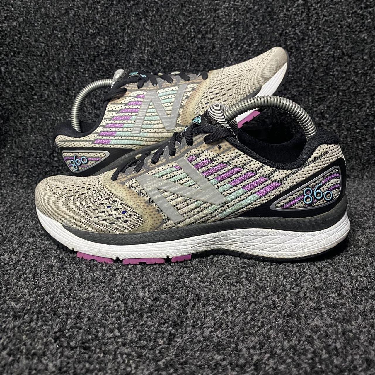 New Balance 860 V9 grey & purple Running Trainers... - Depop