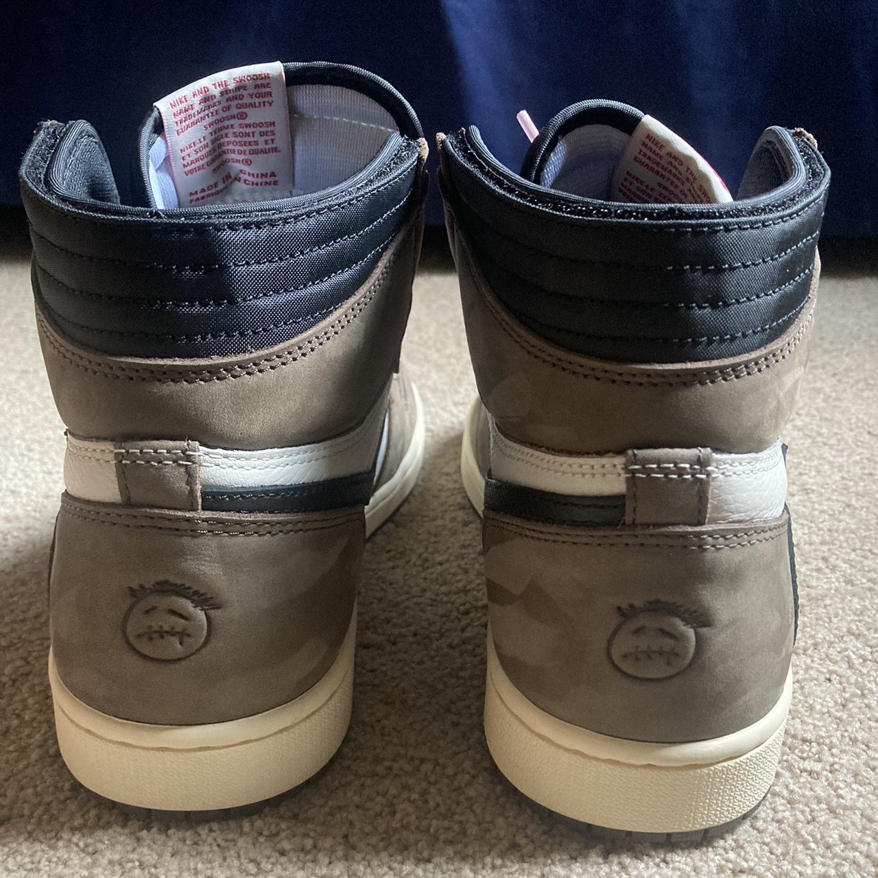 Jordan Men's Brown and White Trainers | Depop