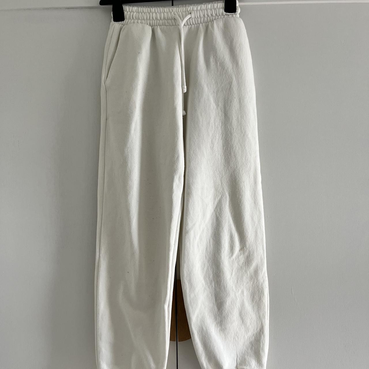 zara white trackies UK women’s S very comfy - bit... - Depop