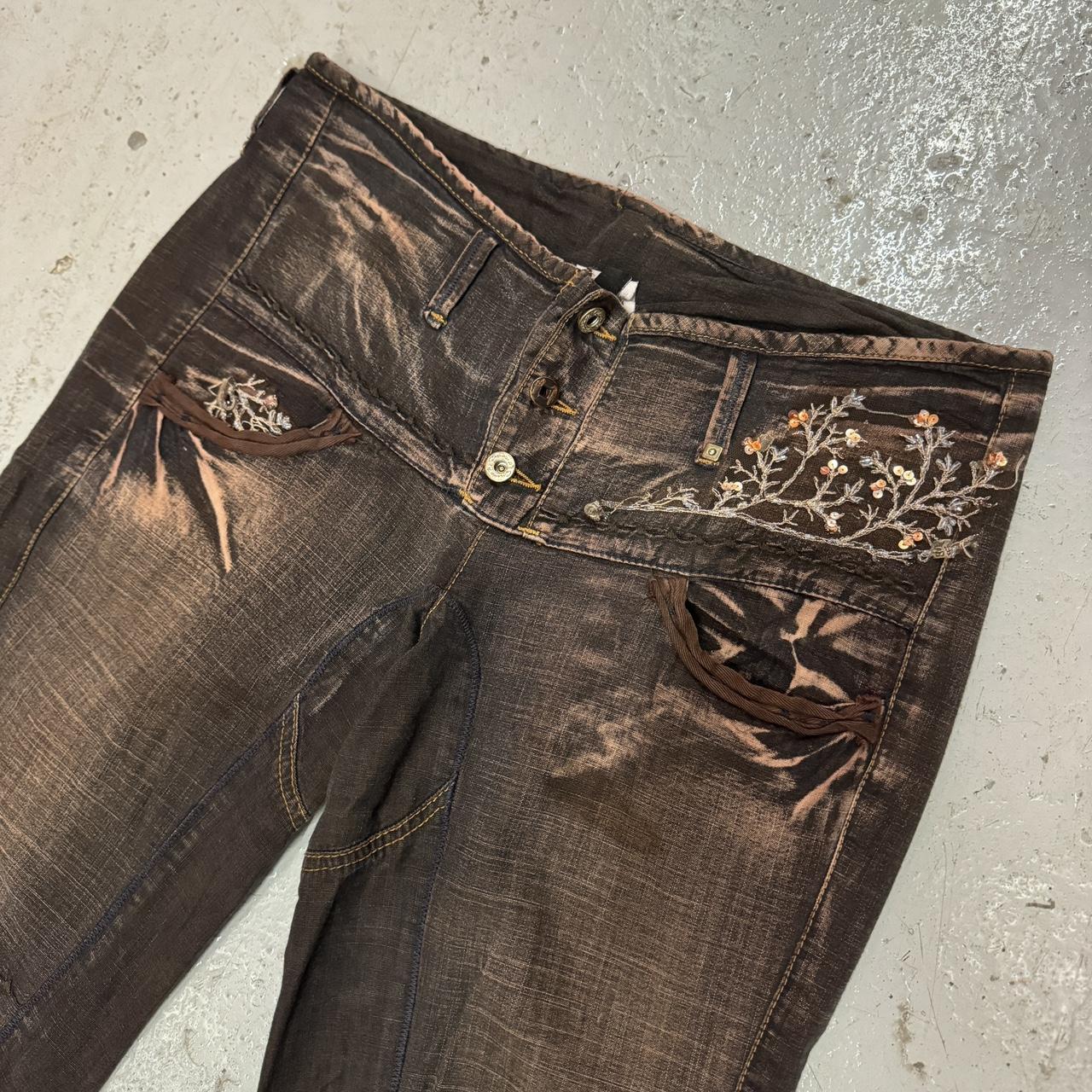 Vintage Italian Dark wash Denim Dark brown wash with... - Depop