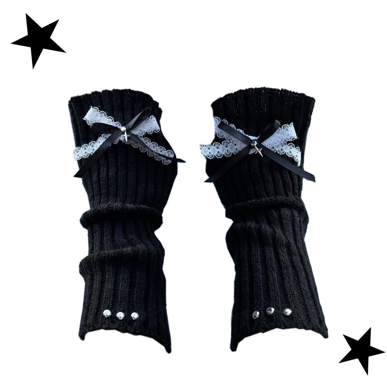 Handmade black mittens ⭐️ #goth #lolita - Depop
