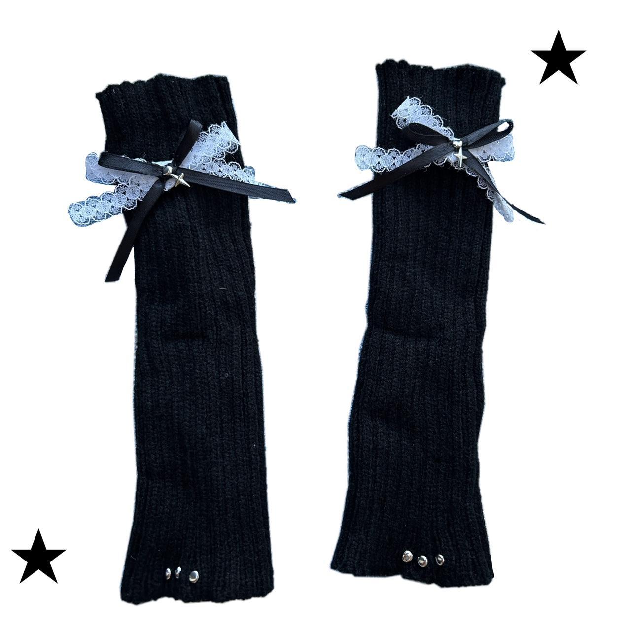 Handmade black mittens ⭐️ #goth #lolita - Depop