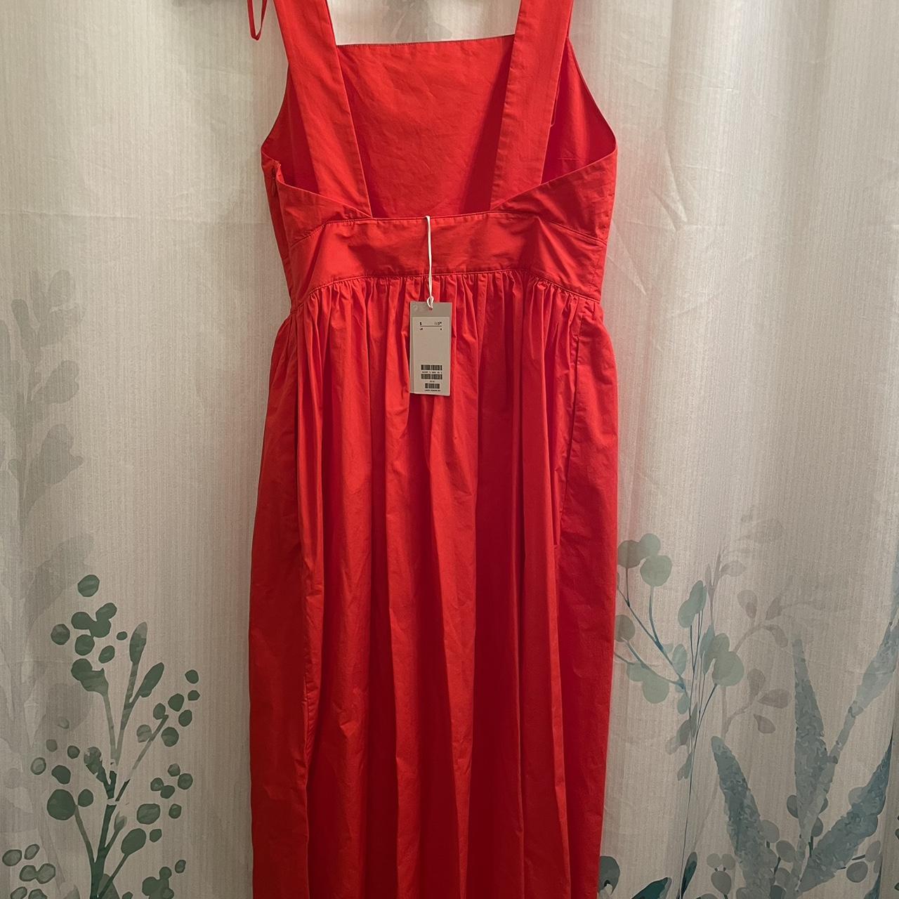 NWT sz 4 Cos red shoulder strap dress 100% cotton... - Depop