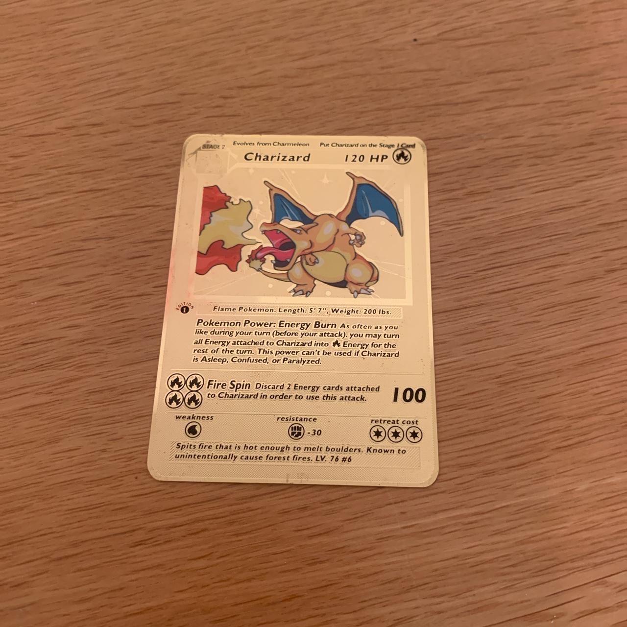 Metal Charizard Pokémon Card Can negotiate... - Depop
