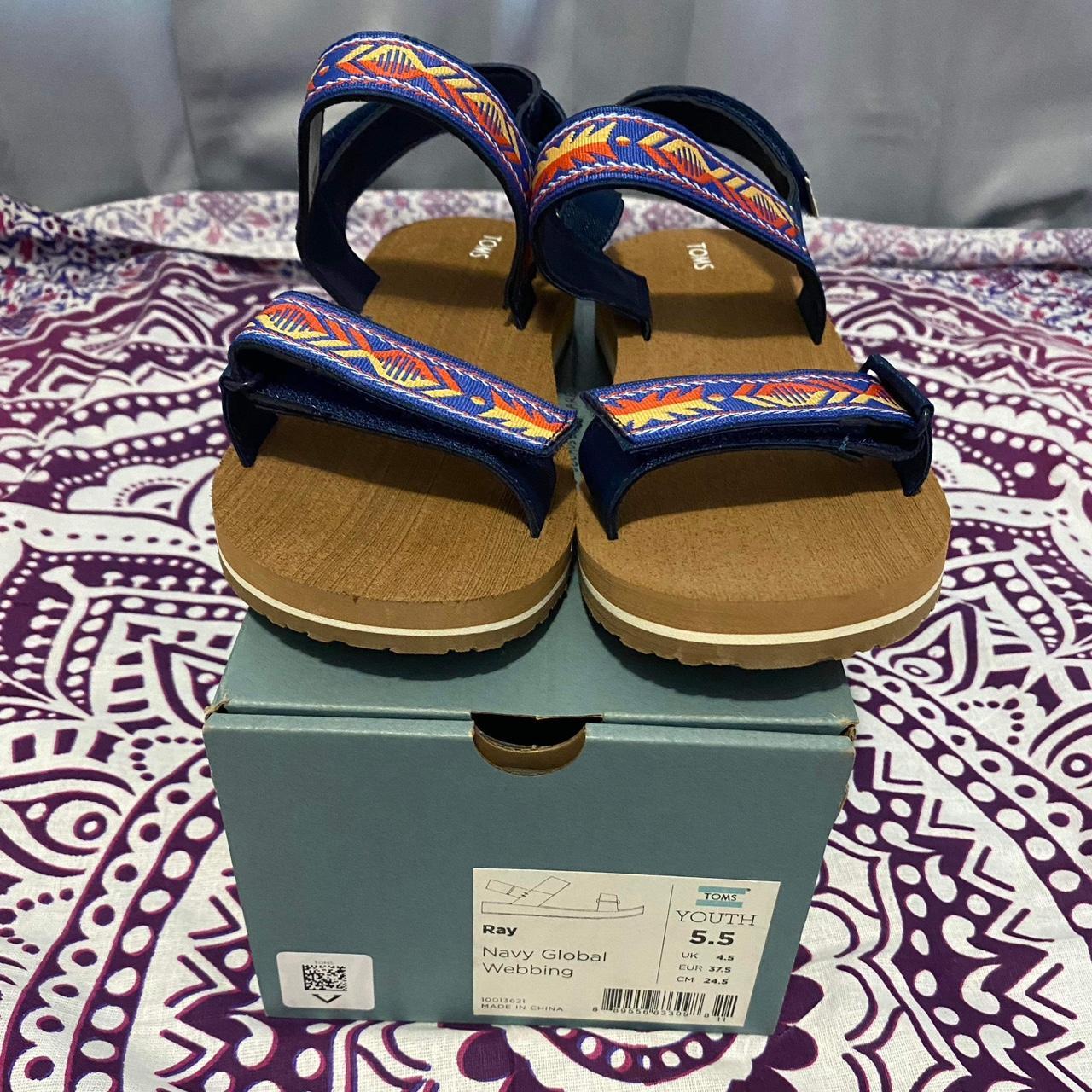 TOMS Women's Brown and Purple Sandals | Depop