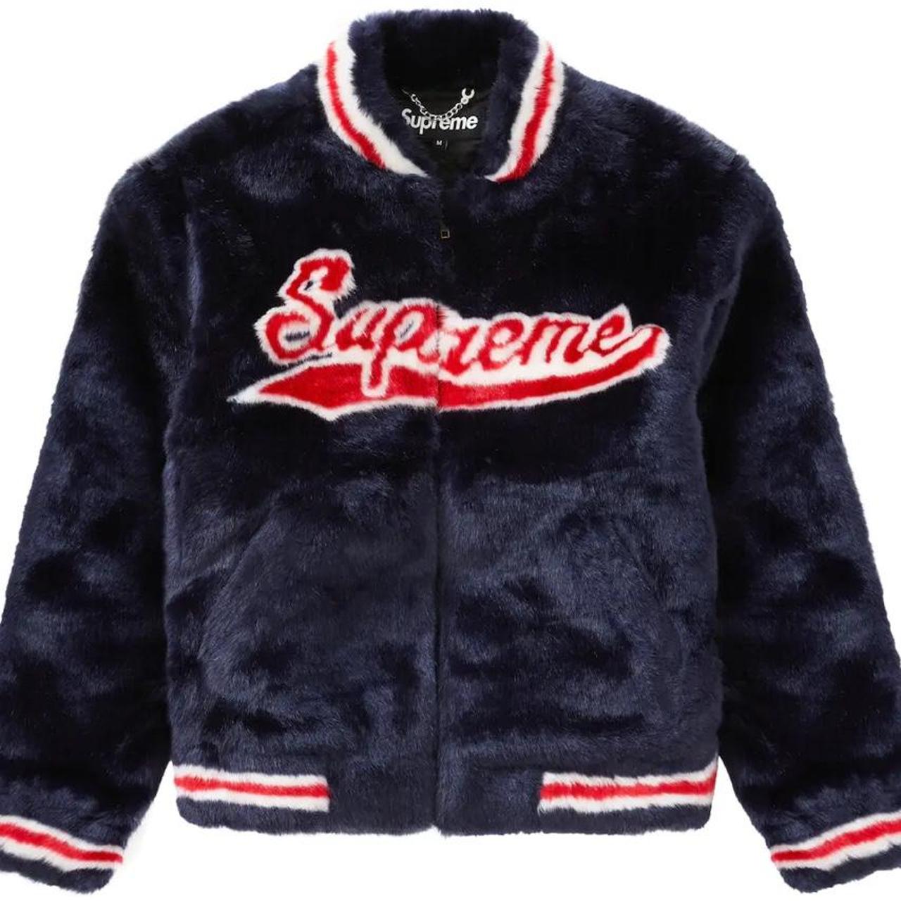 Supreme Faux Fur Varsity Jacket SS20 Size:... - Depop