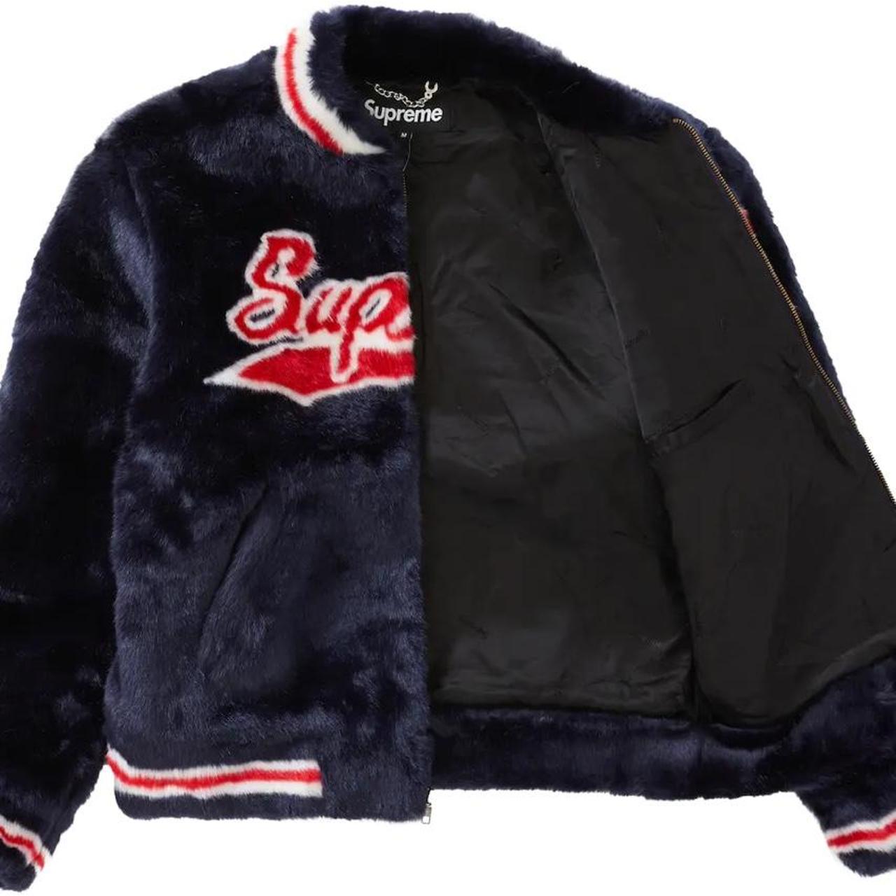 Supreme Faux Fur Varsity Jacket SS20 Size:... - Depop