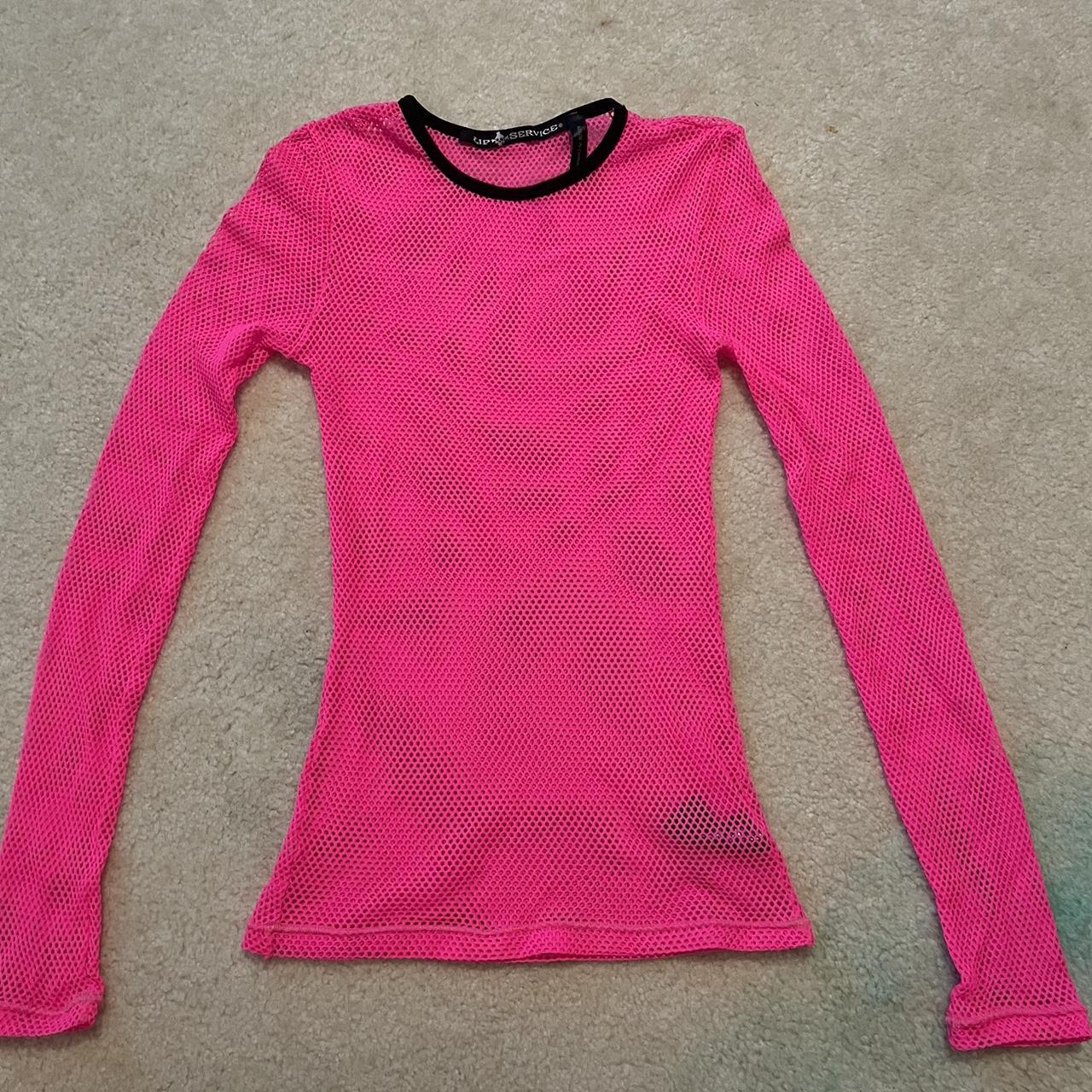 Lip service neon pink Fishnet Top Small Great... | Depop