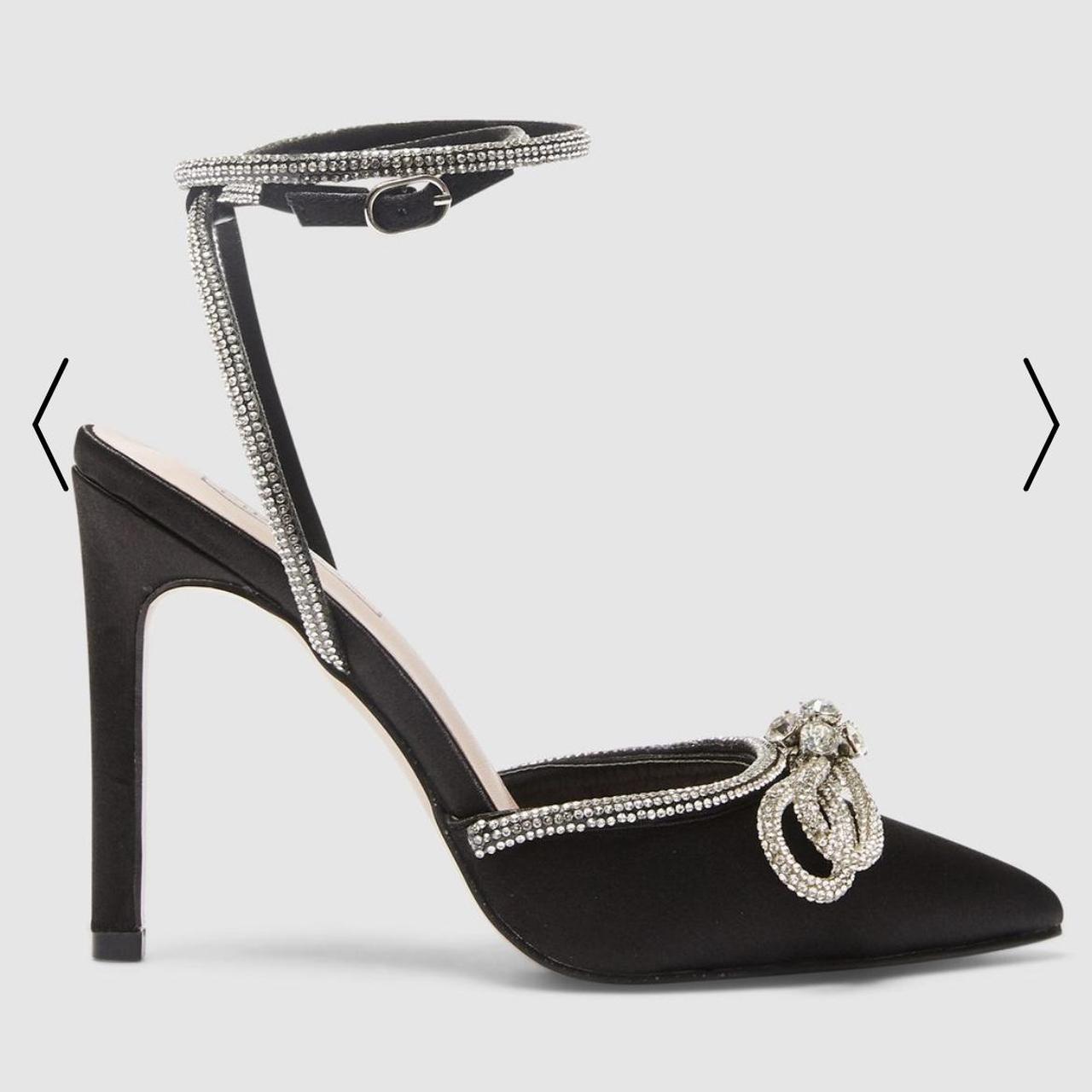 WORN ONCE satin, diamonte stilettos. Paid... - Depop