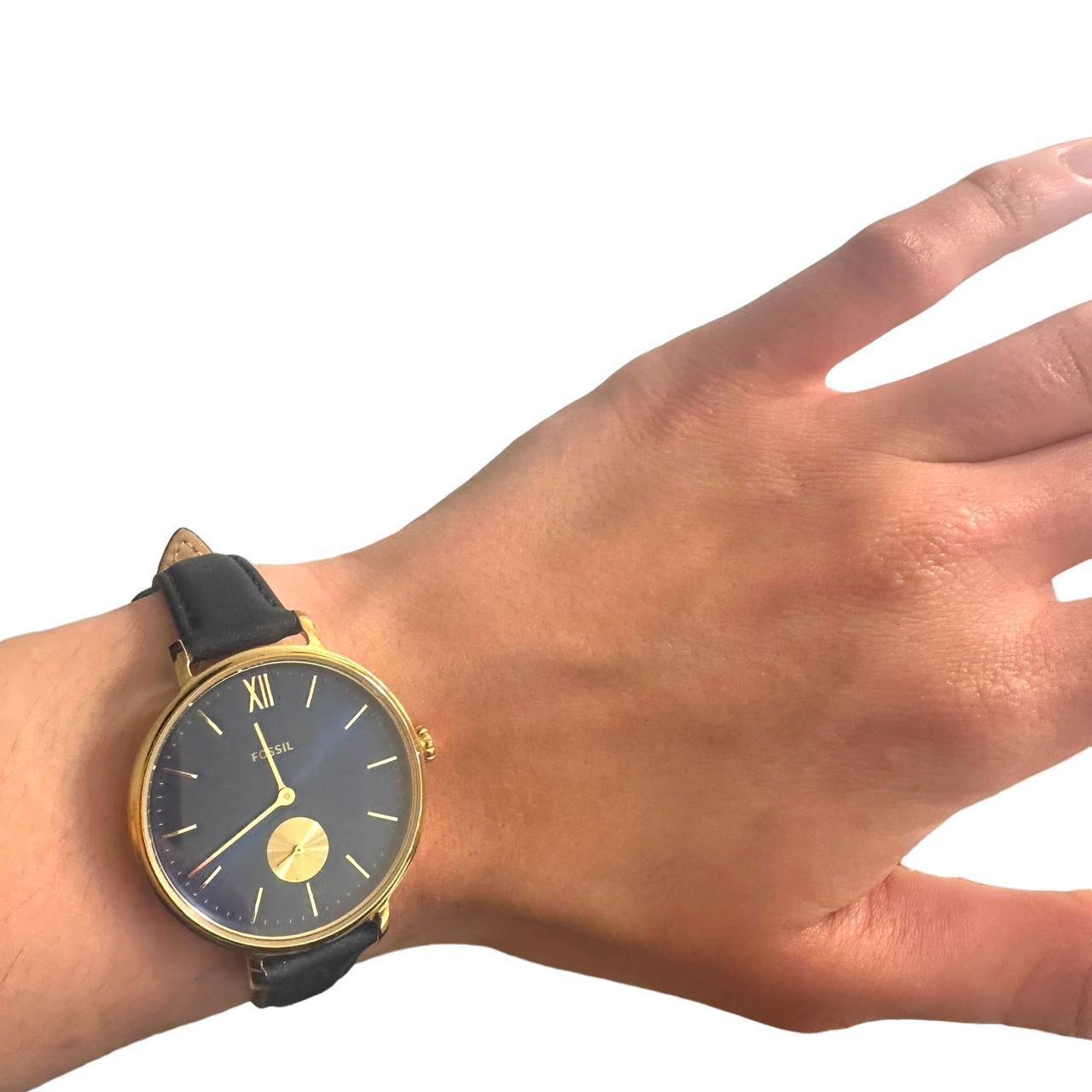 Fossil watch, Navy and gold, barely worn, excellent... - Depop