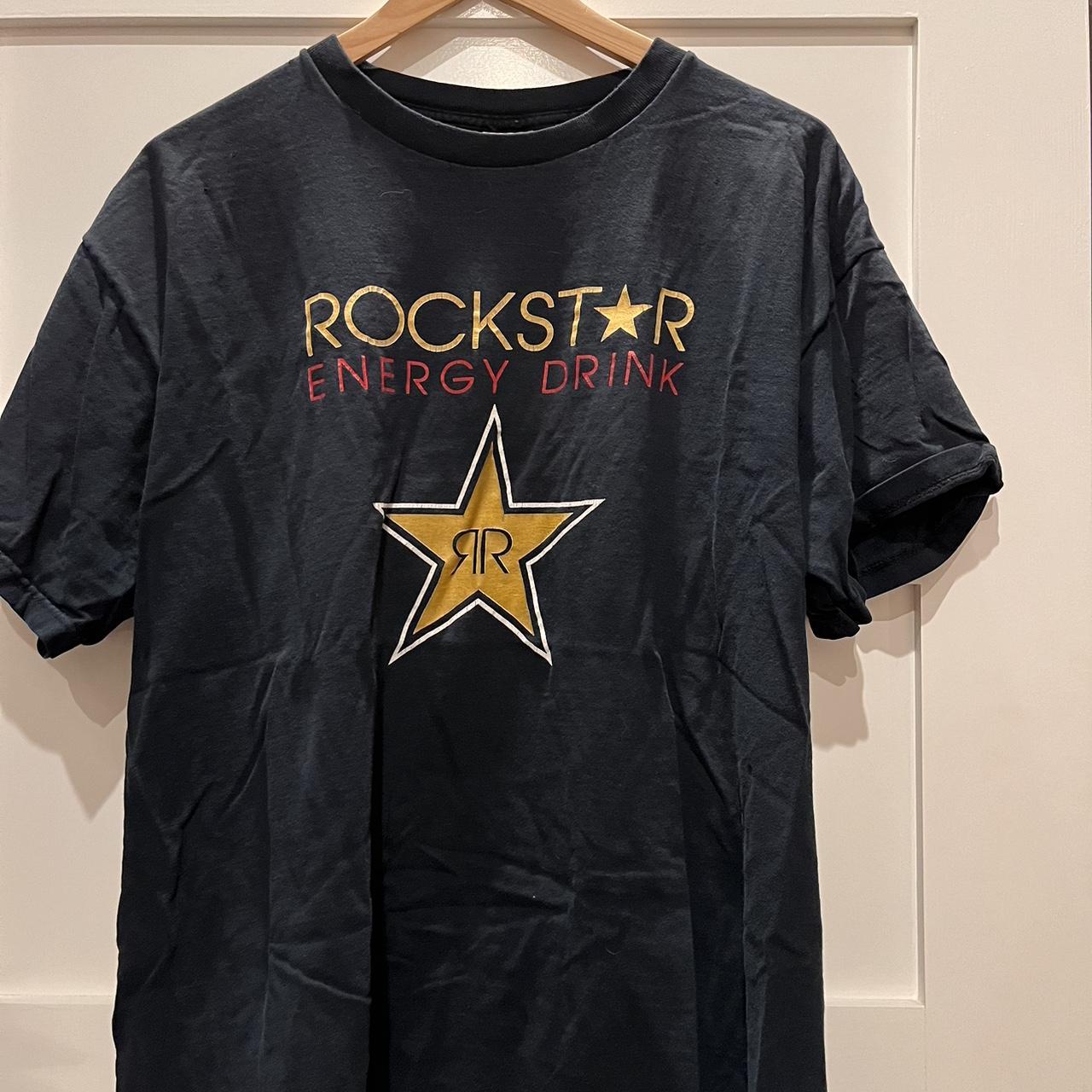 rockstar energy graphic tee worn, vintage... - Depop