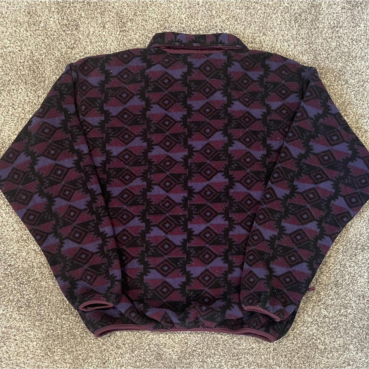 Vintage Aztec Print Columbia Full Zip Fleece Message... - Depop