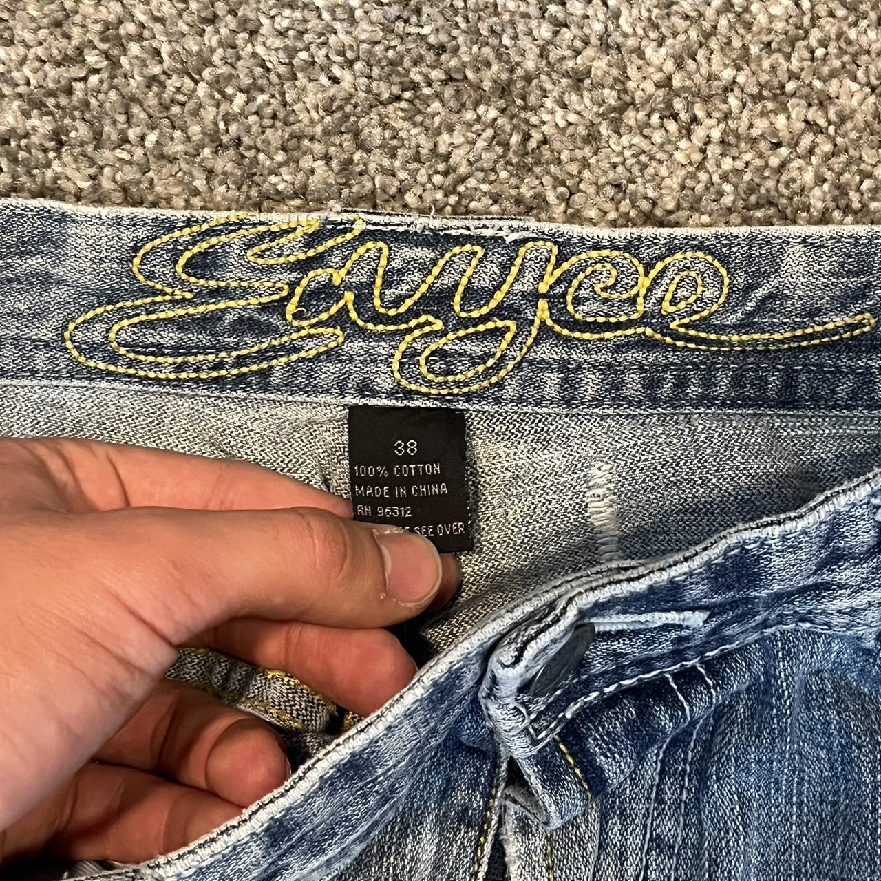 Baggy Y2K Enyce Patchwork Jeans Message for any... - Depop