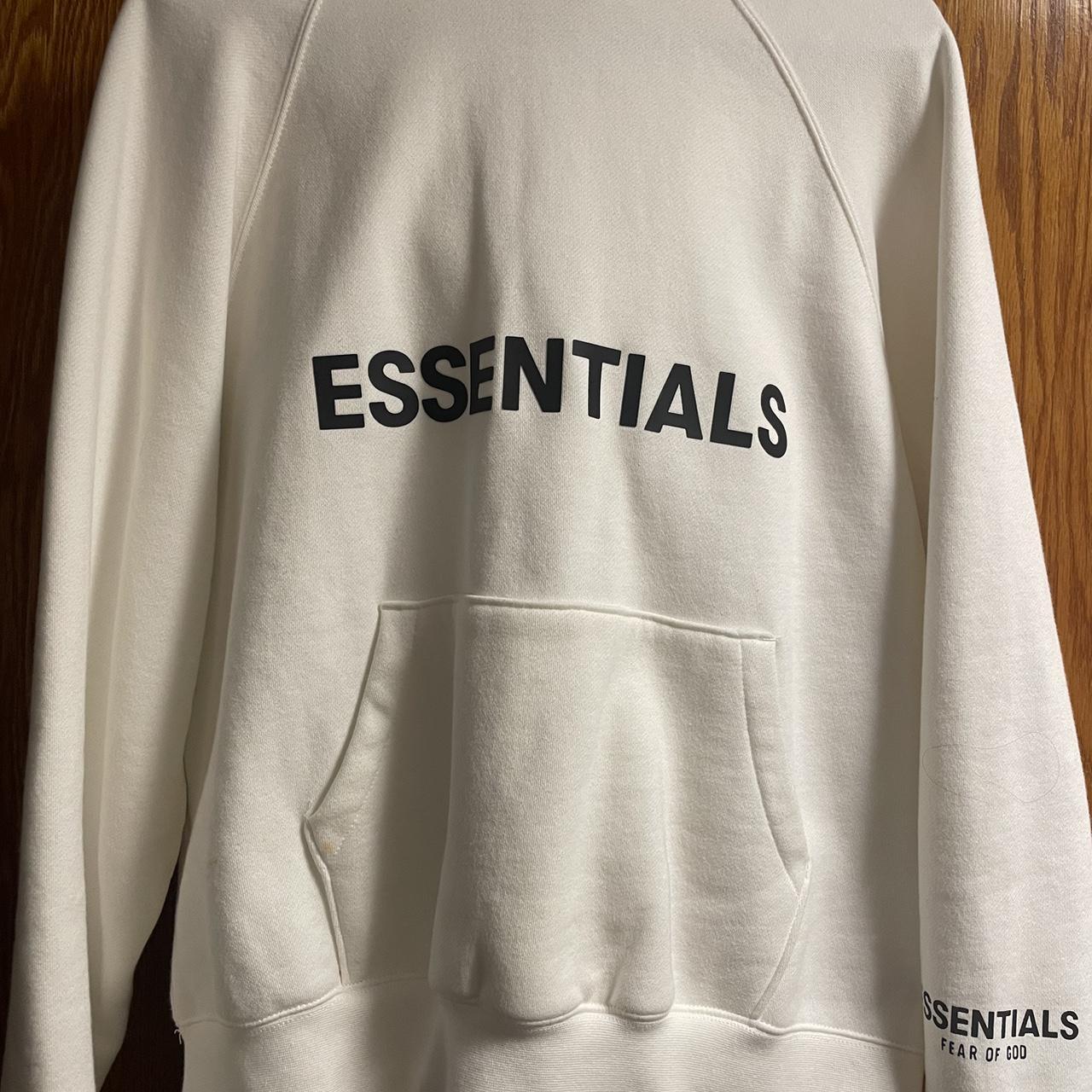 Essentials Women's White Hoodie | Depop
