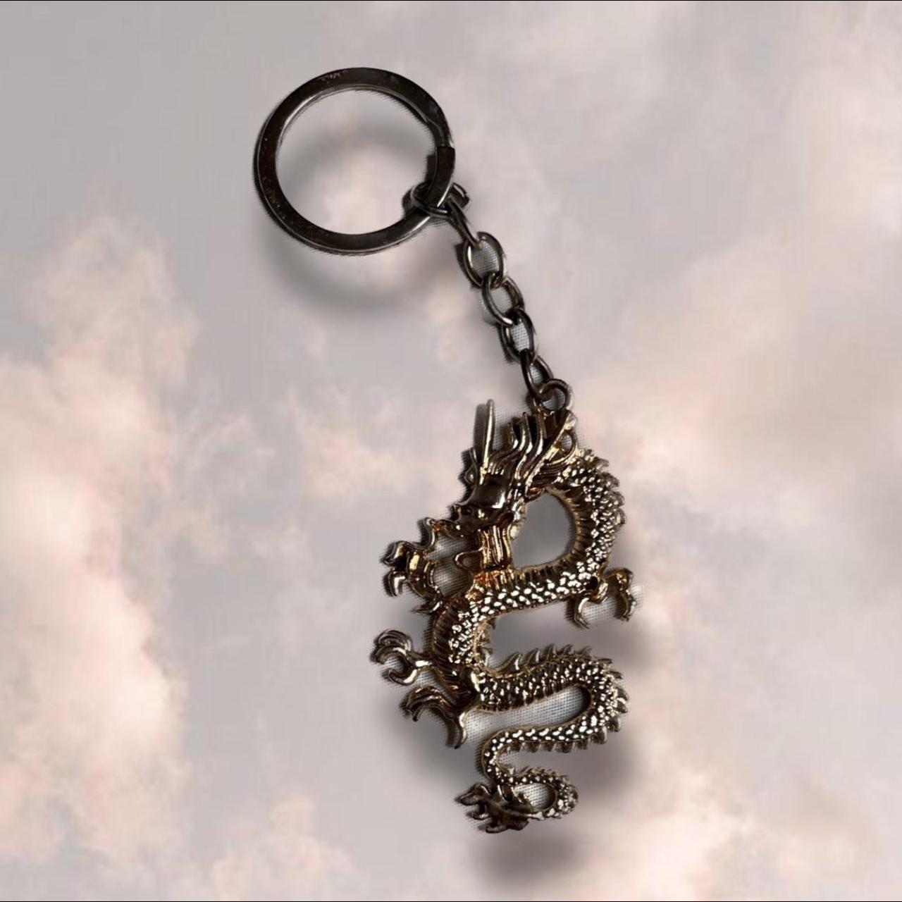 gold kimono dragon key chain - Depop