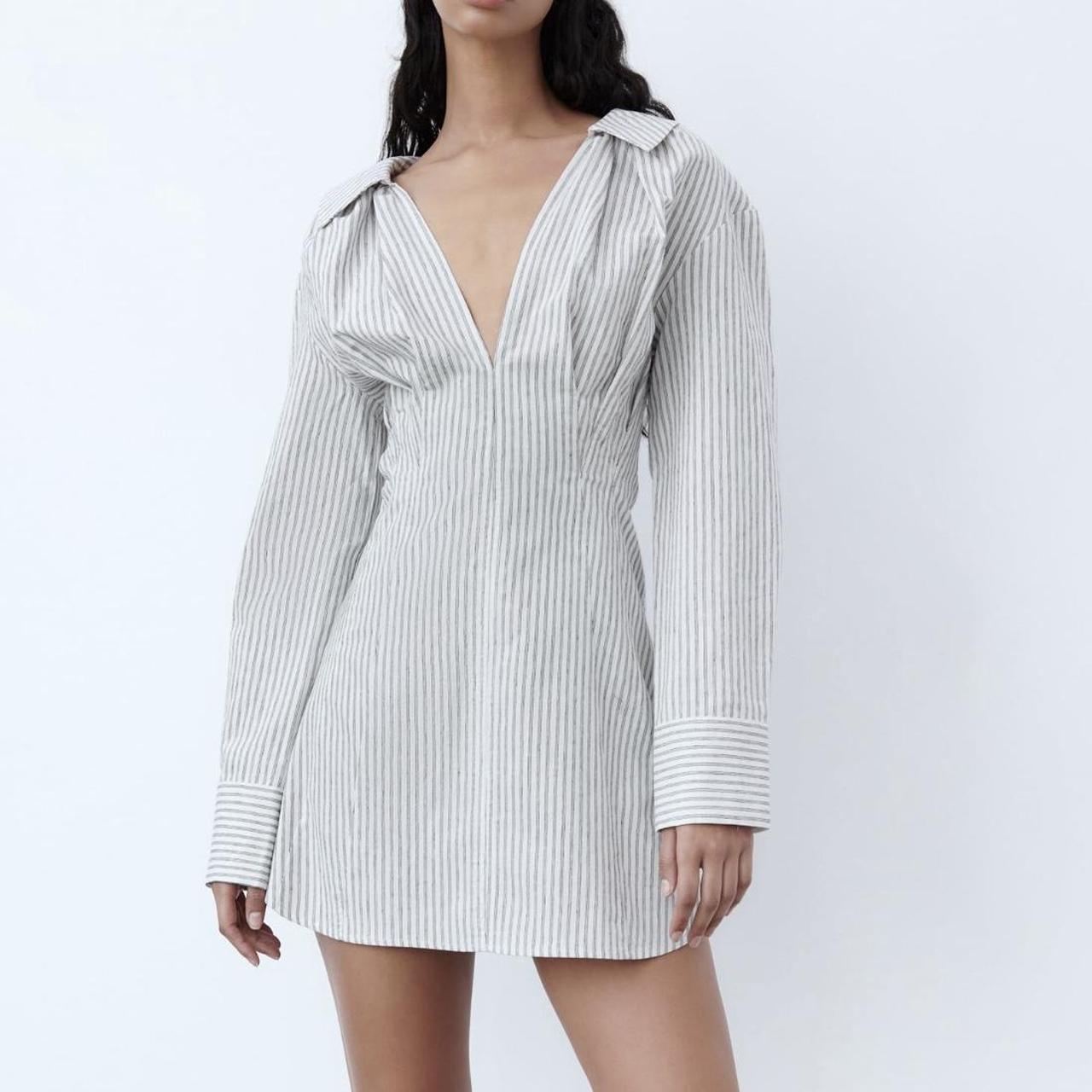 Zara Pin stripe shirt dress - Depop