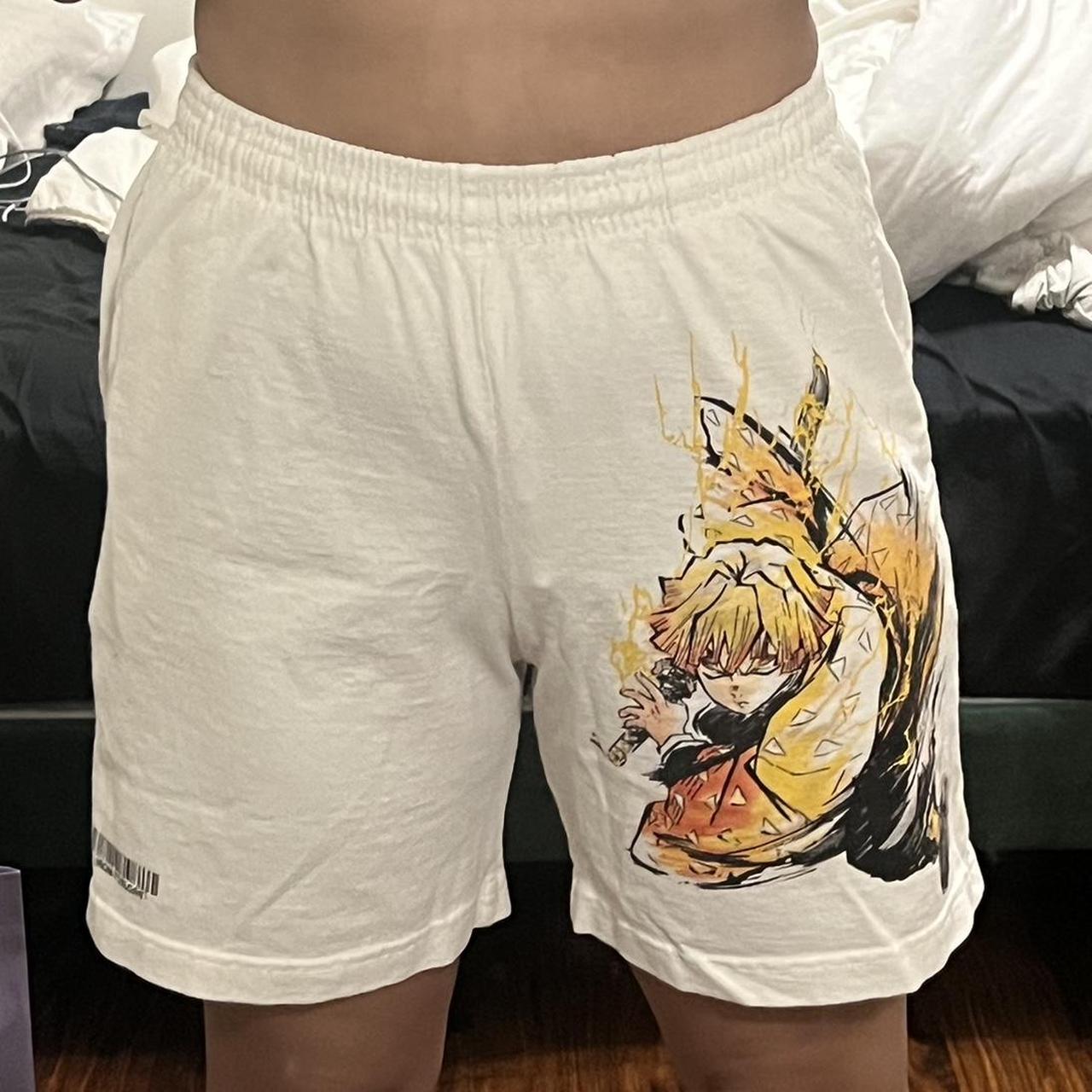 demon slayer zenitsu shorts size small, third photo... - Depop