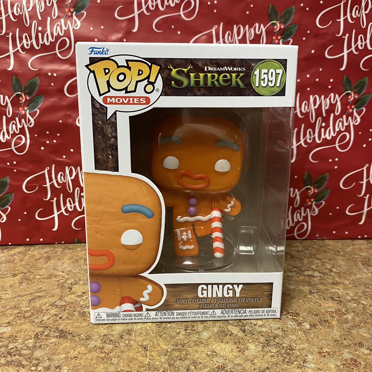 Shrek Gingerbread Man with Candy Cane Gingy Funko... | Depop