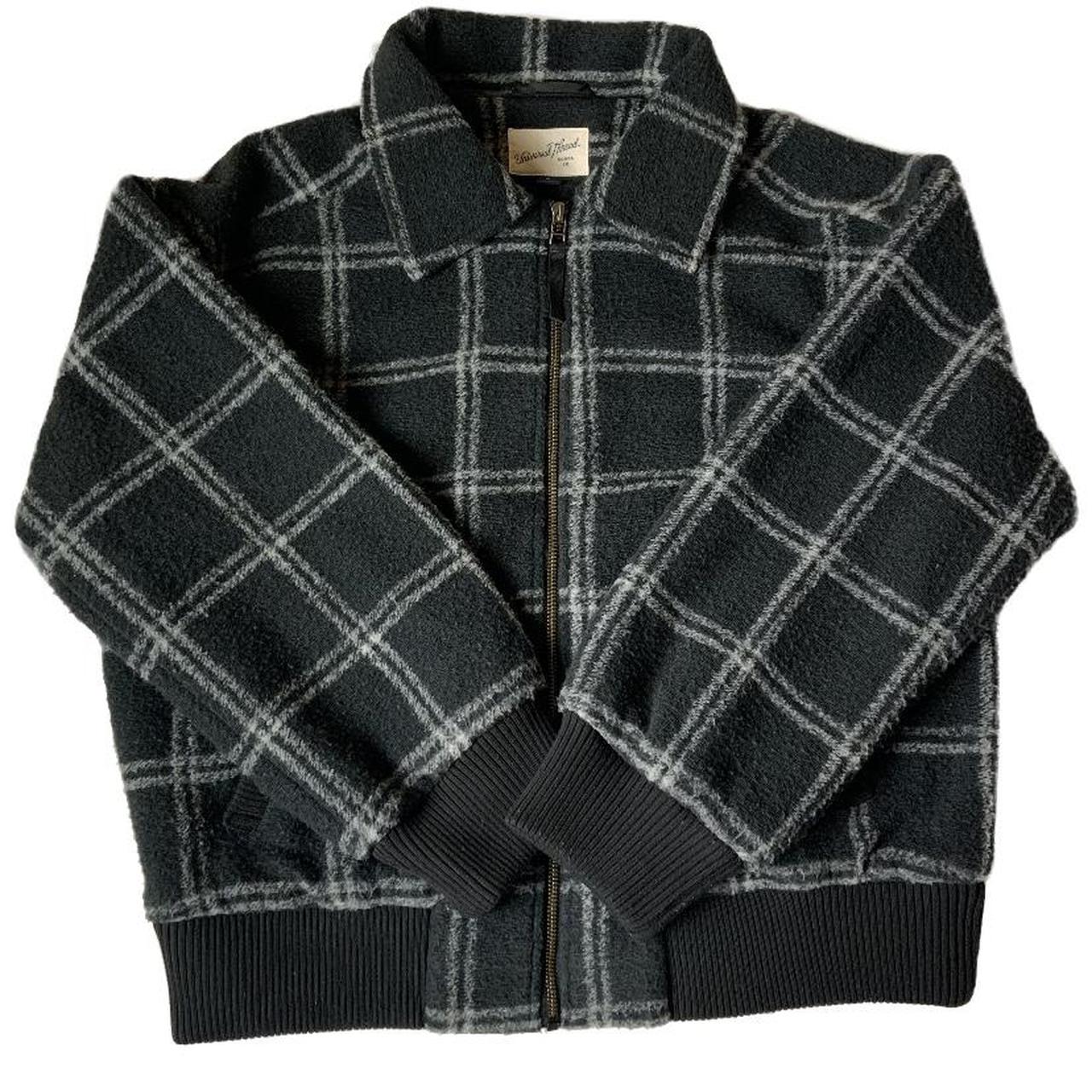 Black and white plaid jacket Women’s size medium... - Depop