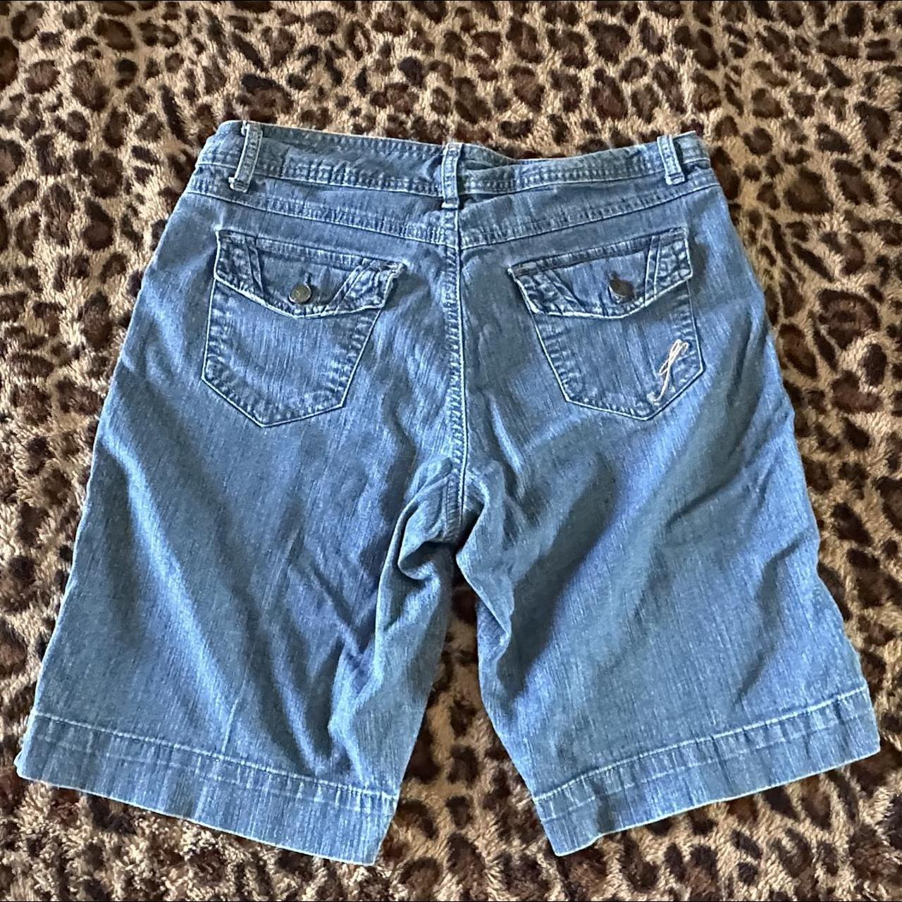 Denim Jorts pockets on front and back with... - Depop