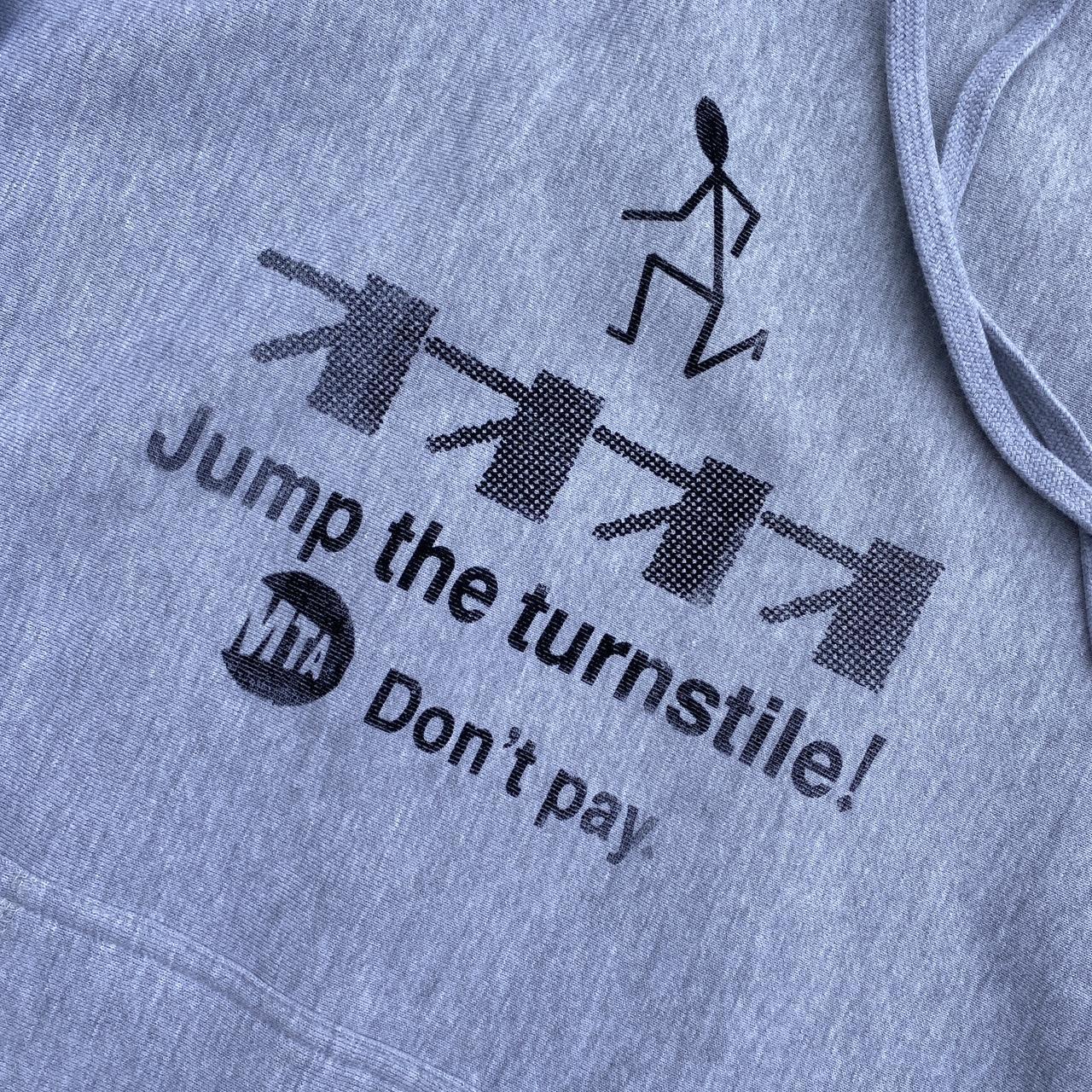 why pay? jump the turnstile screen printed hoodie -... - Depop