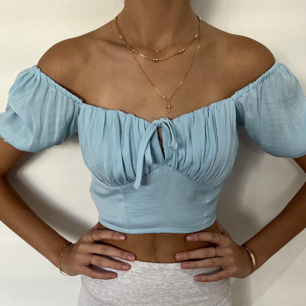 Glassons Blue Corset Top - Depop