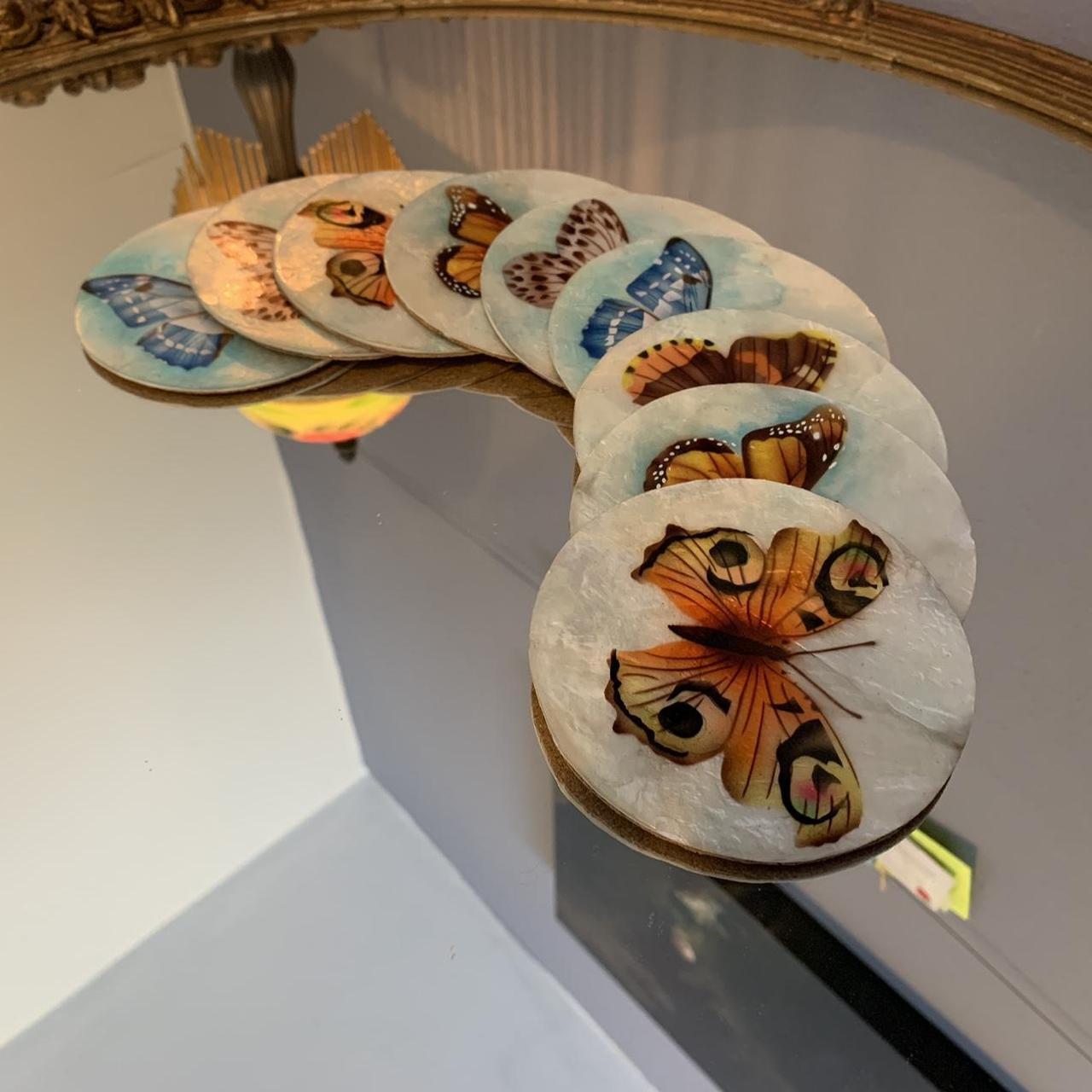 Capiz shell coasters Set of 9 Made in the... - Depop