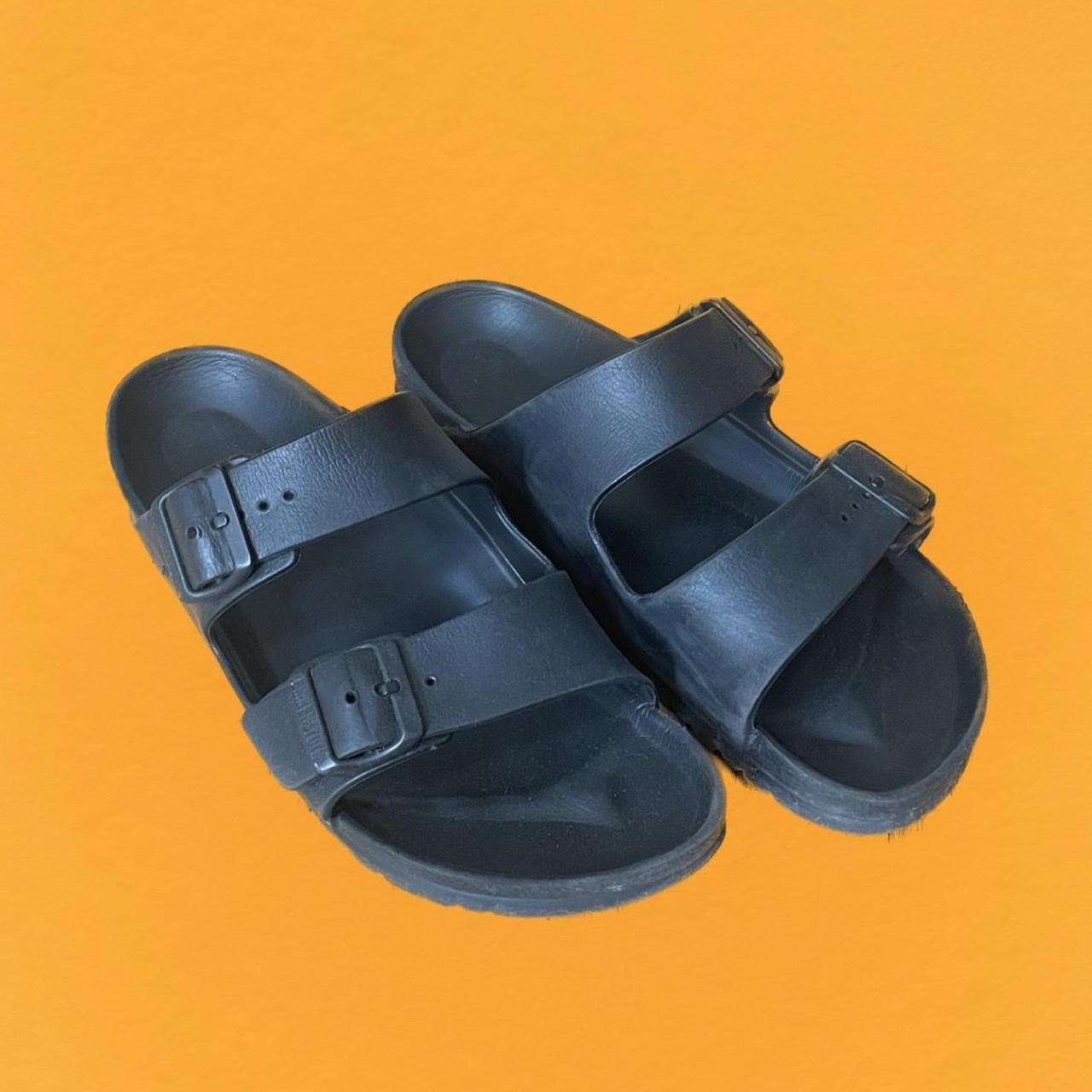 Birkenstock Men's Black Slides | Depop