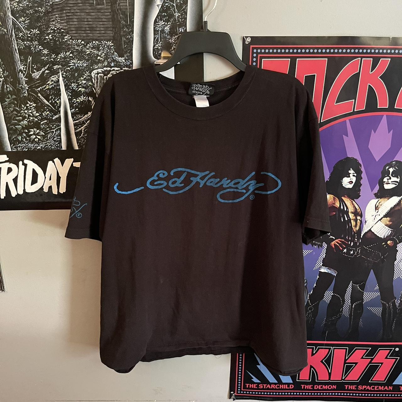 ED HARDY!! Ed hardy tee, front and back graphics,... - Depop