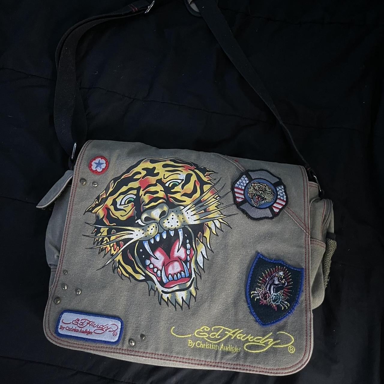 ED HARDY🐅💀🥀 insane Ed hardy cross bag, amazing... - Depop