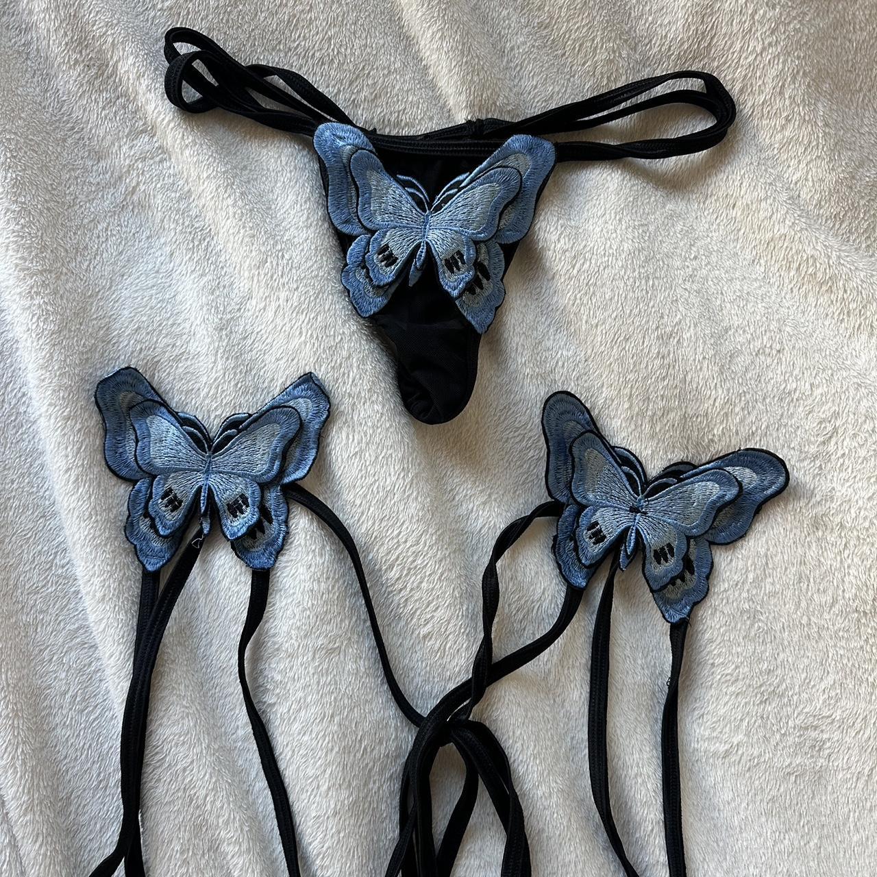 Dollskill Butterfly rave lingerie set - black and... - Depop