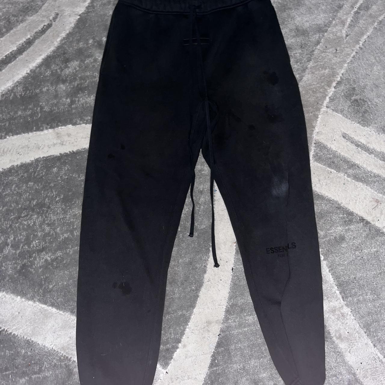 Black essentials sweatpants medium #fearofgod... - Depop