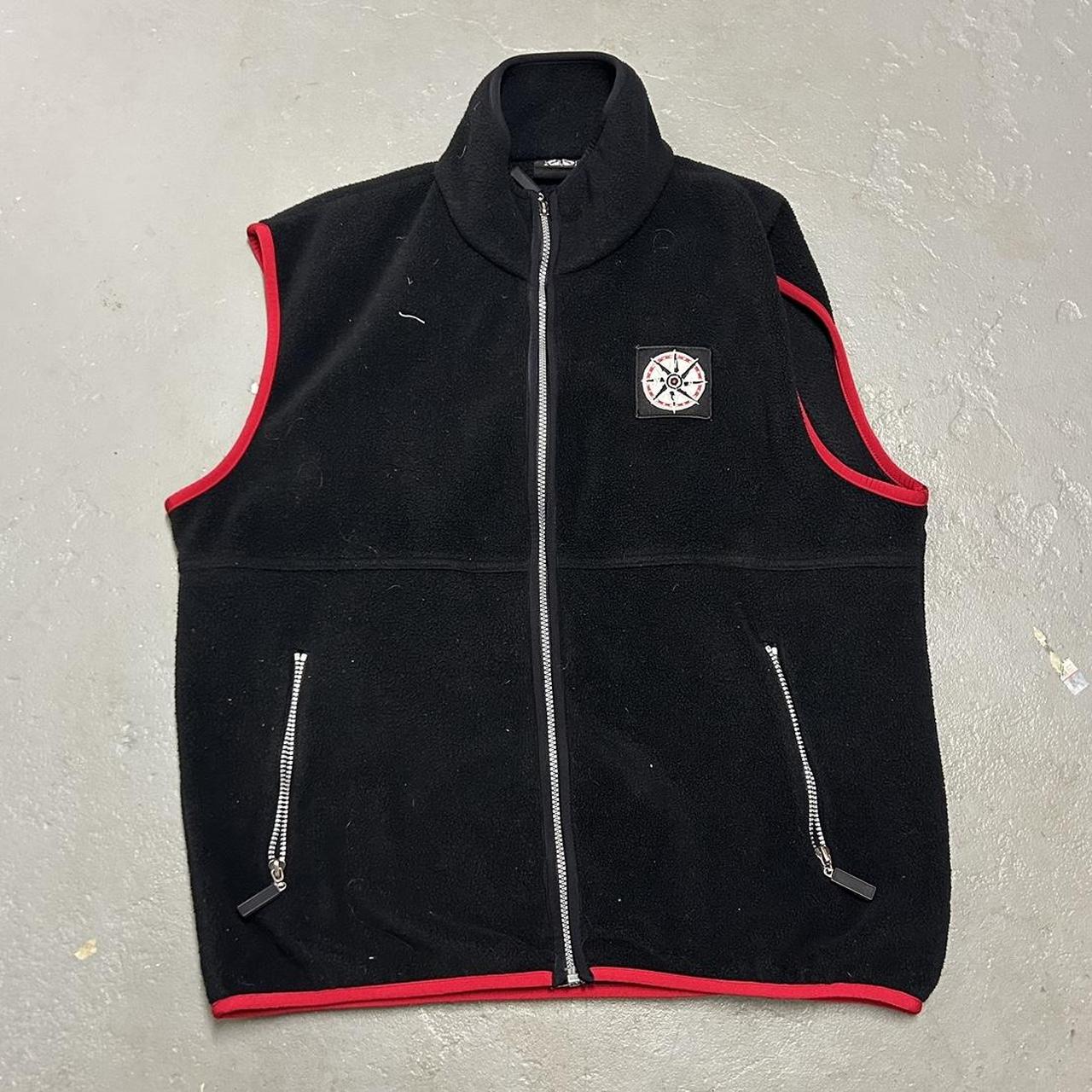 Vintage 90s Marlboro compass Sherpa fleece vest. No... - Depop