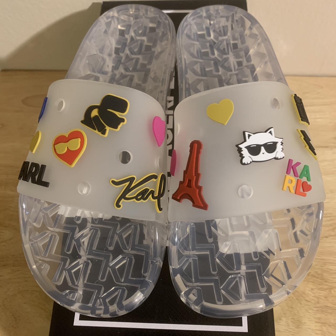 Brand new Karl Lagerfeld slides. Size 7 in women’s - Depop