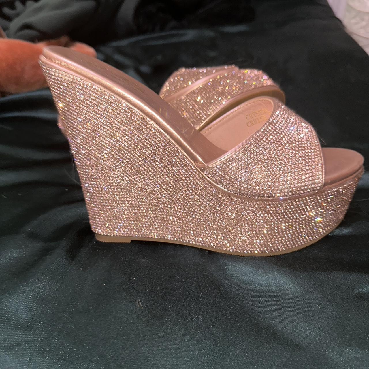 Rose gold wedges from fashion nova - Depop