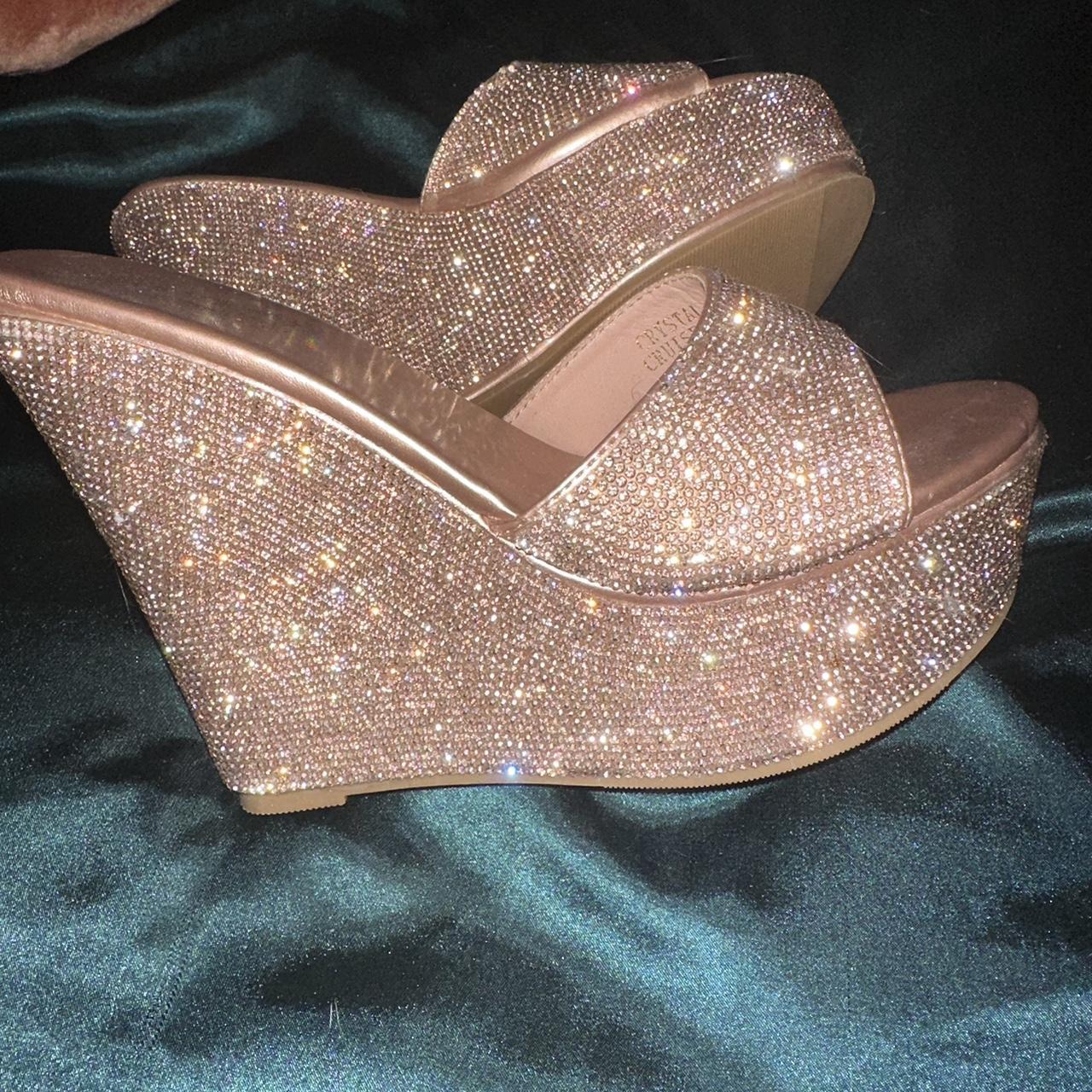 Rose gold wedges from fashion nova - Depop