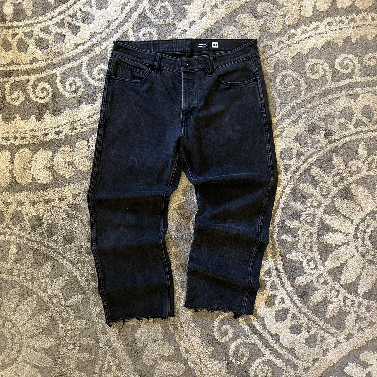 Men’s Black Volcom Skate Jeans Cut Bottoms Size: 34... - Depop