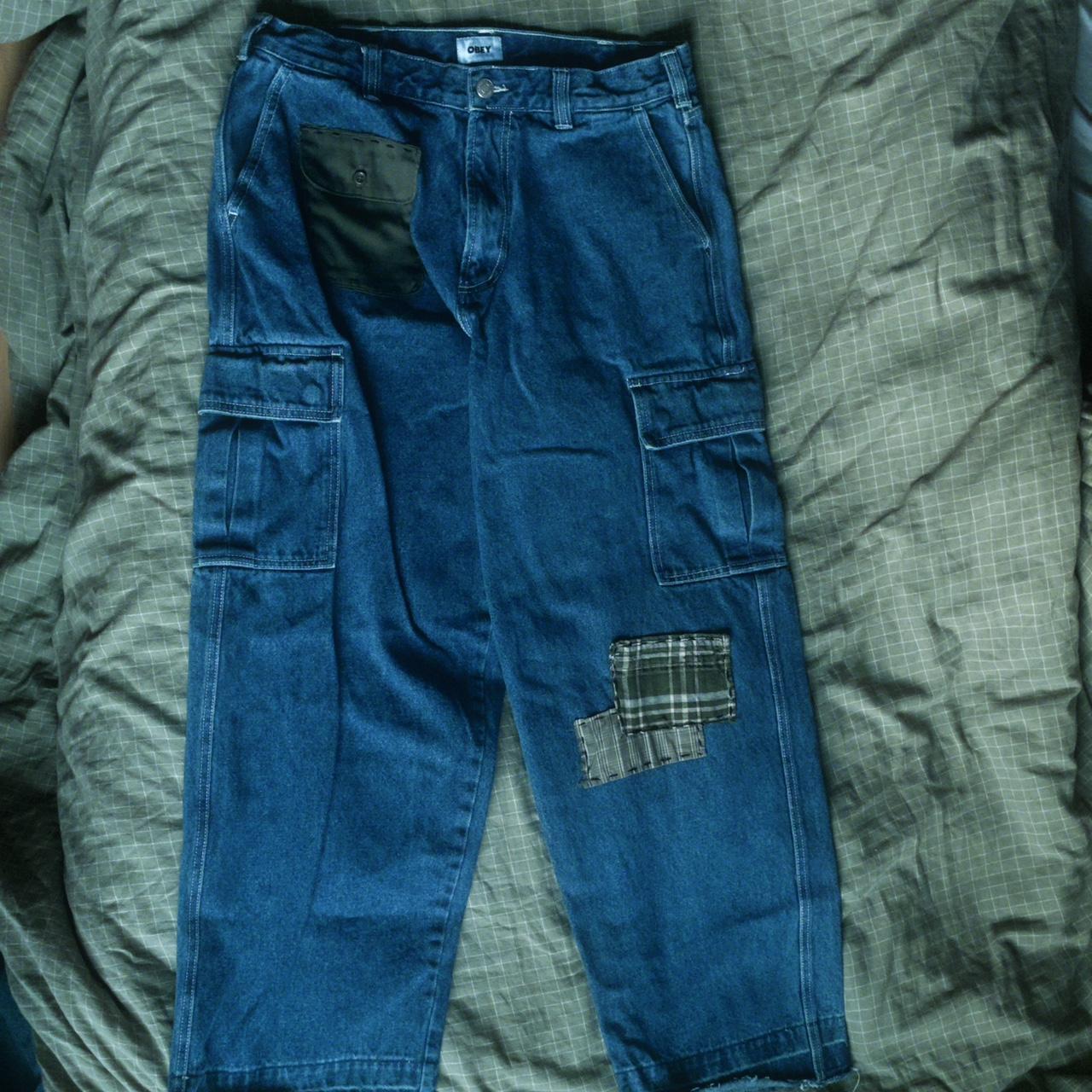 *CUSTOM* hand made stitching, patching and pocket on... | Depop