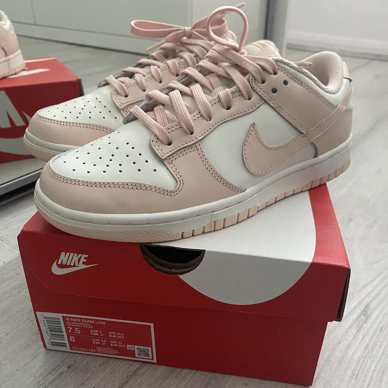 Sail/Orange Pearl Nike Dunk Low UK Size 5 Comes... - Depop