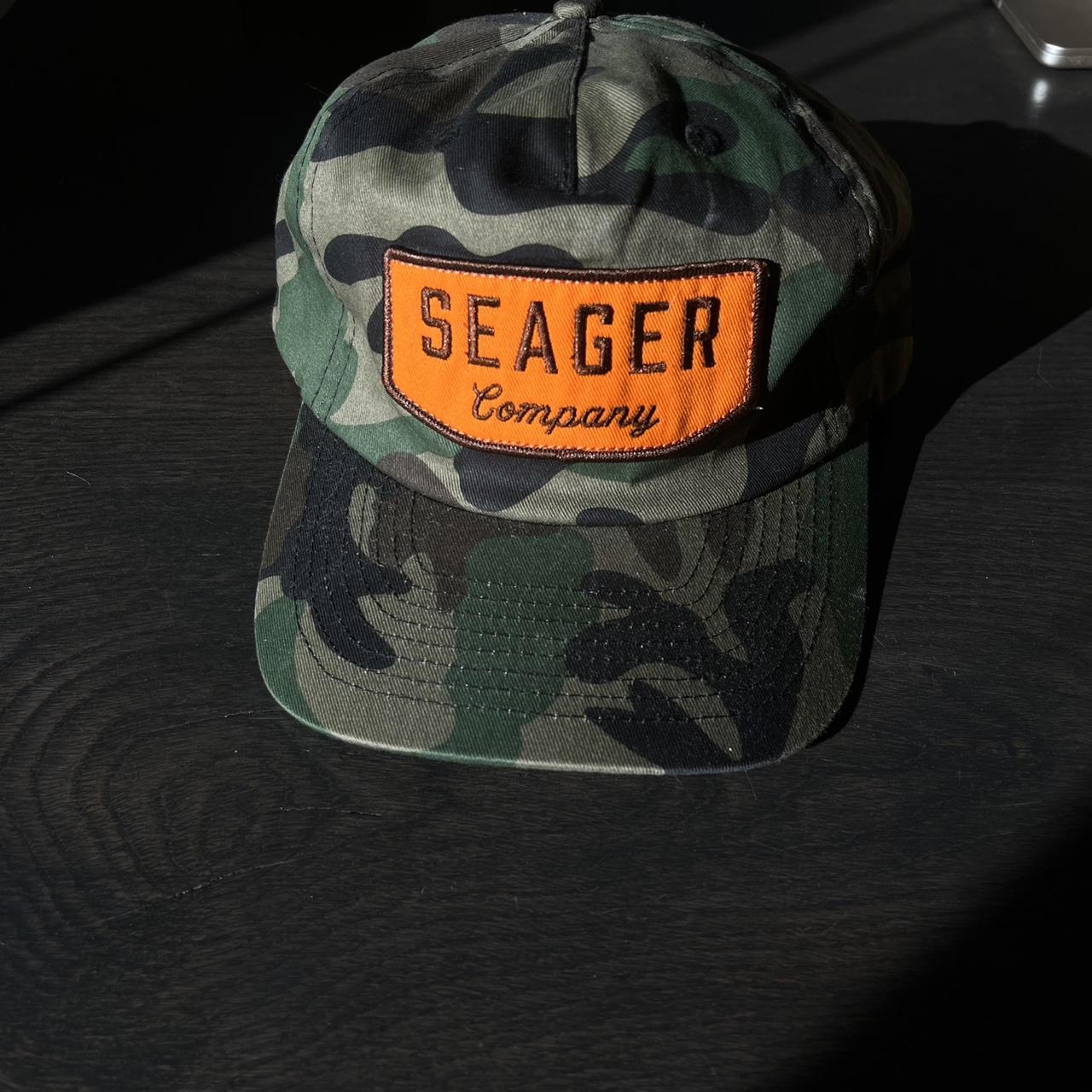 Camo green and orange Seager Company hat - Depop